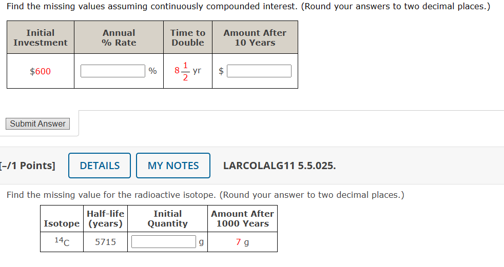 Solved Find the missing values assuming continuously | Chegg.com