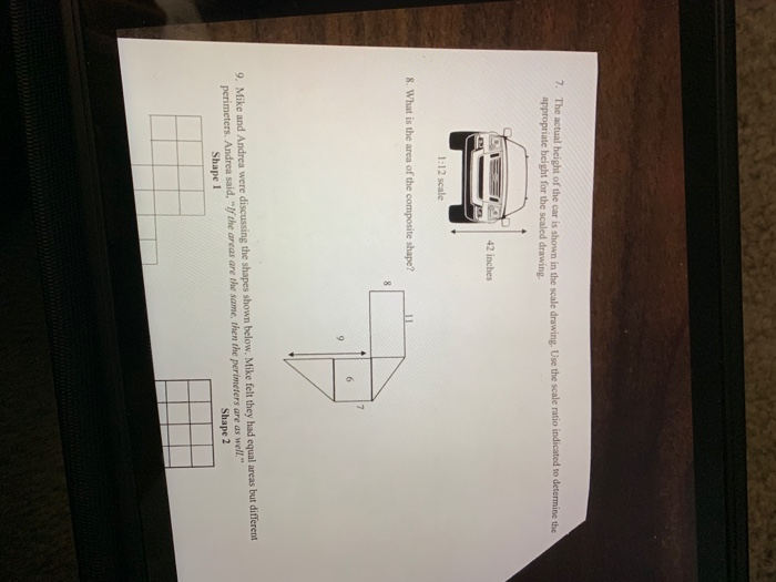 Solved 7. The actual height of the car is shown in the scale | Chegg.com