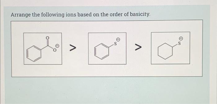 Solved Arrange the following ions based on the order of | Chegg.com
