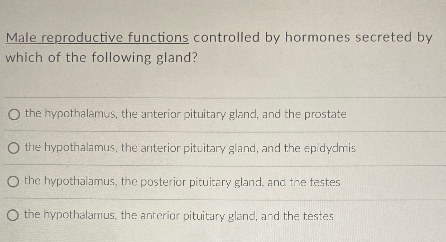 Solved Male reproductive functions controlled by hormones | Chegg.com