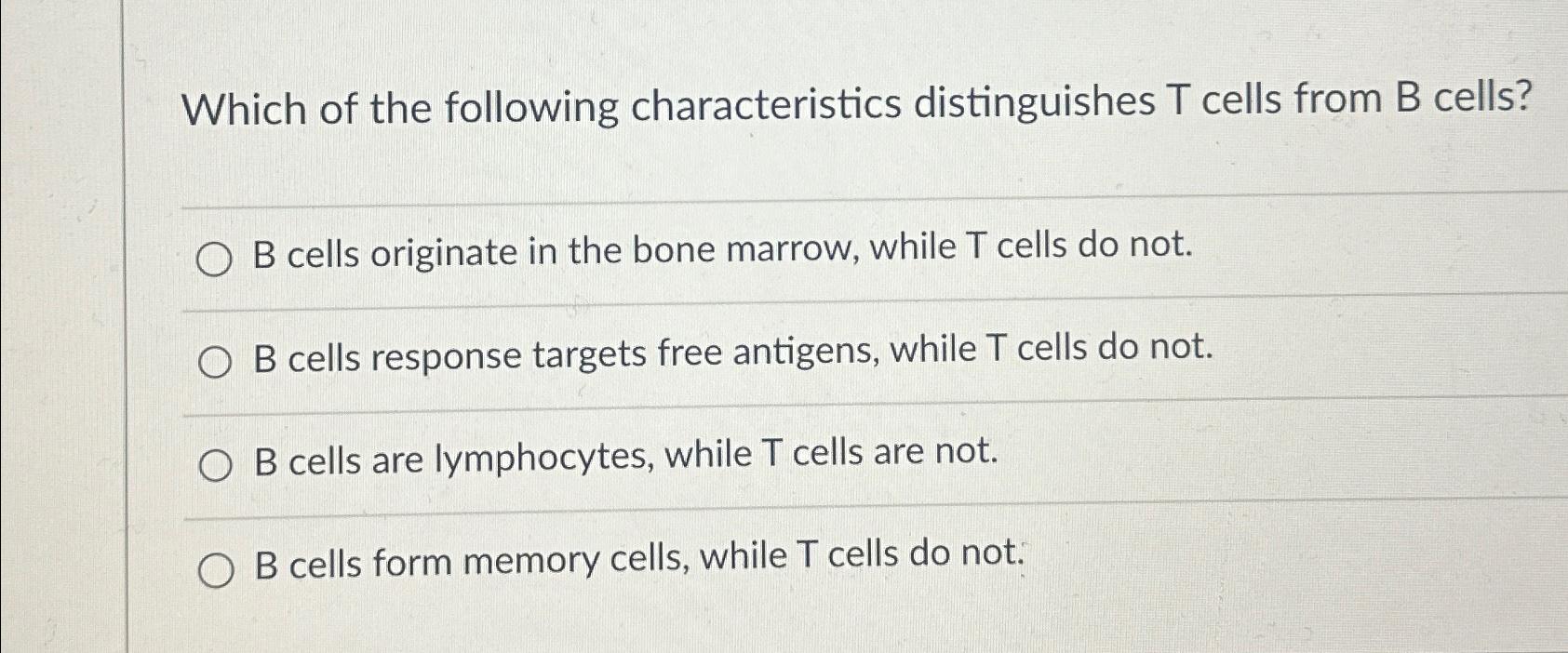 Solved Which of the following characteristics distinguishes | Chegg.com
