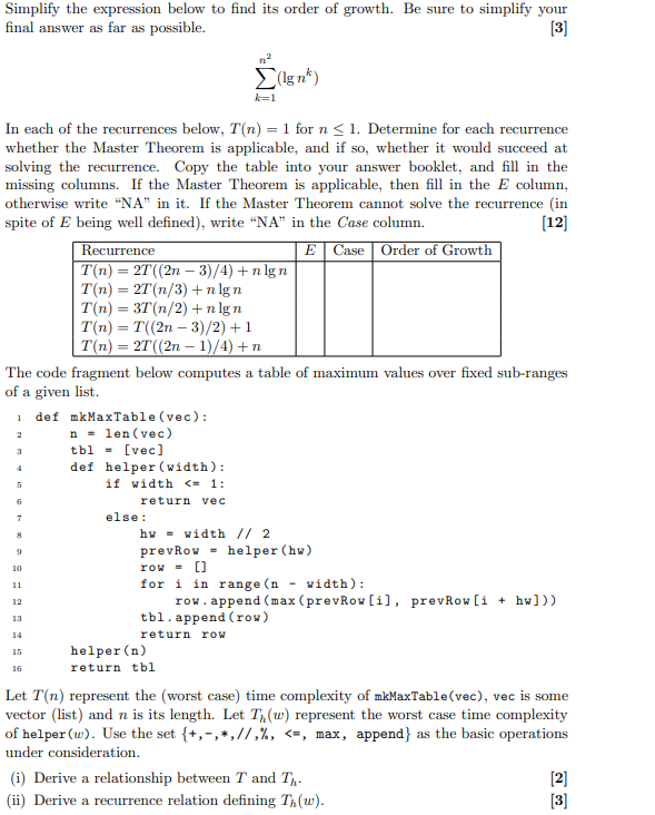 Solved Simplify the expression below to find its order of | Chegg.com