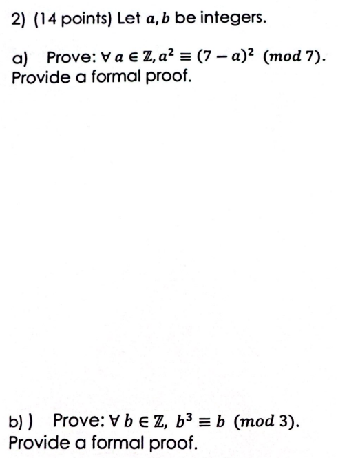 Solved (14 ﻿points) ﻿Let a,b be | Chegg.com