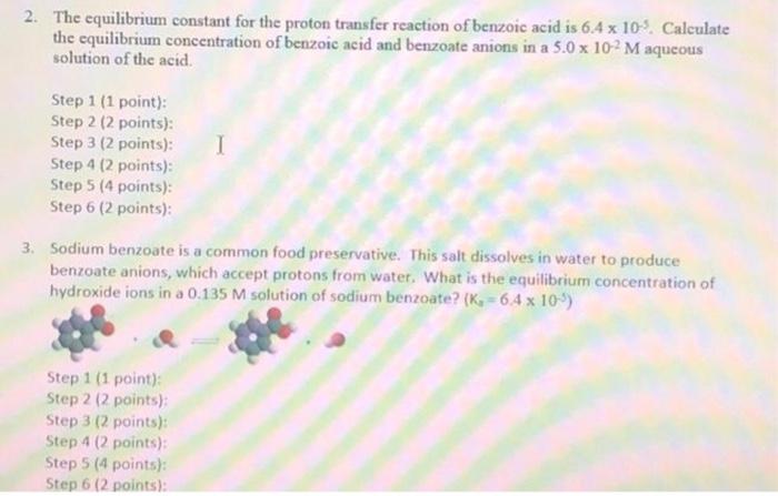 Solved 2. The equilibrium constant for the proton transfer | Chegg.com