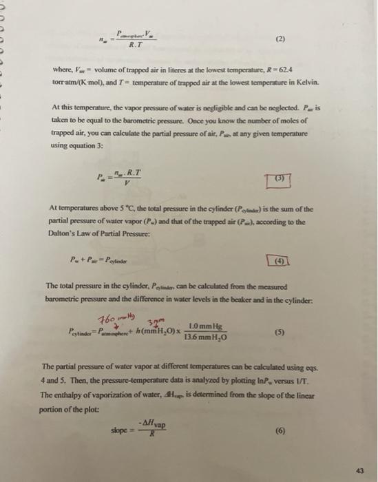 Solved Experiment 6: Determining the Enthalpy of | Chegg.com