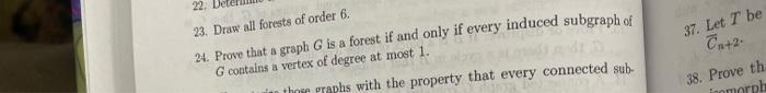 Solved 23. Draw all forests of order 6 . 24. Prove that a | Chegg.com