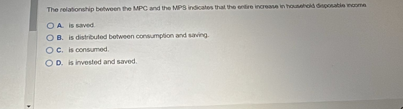 Solved The relationship between the MPC and the MPS | Chegg.com