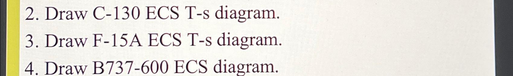 Solved Draw C-130 ﻿ECS T-s diagram.Draw F-15A ECS T-s | Chegg.com