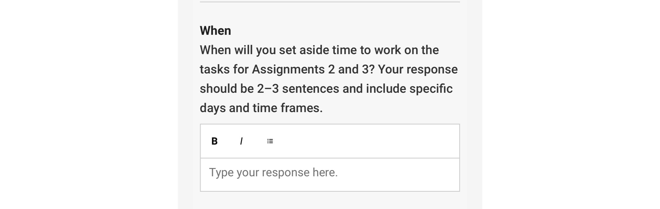 Solved WhenWhen will you set aside time to work on the tasks | Chegg.com