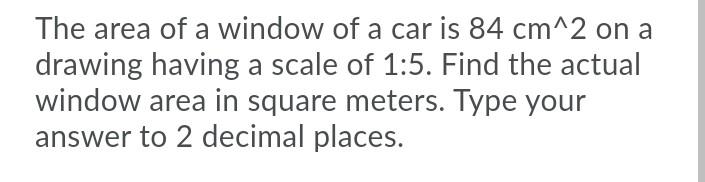 Solved a The area of a window of a car is 84 cm^2 on a | Chegg.com