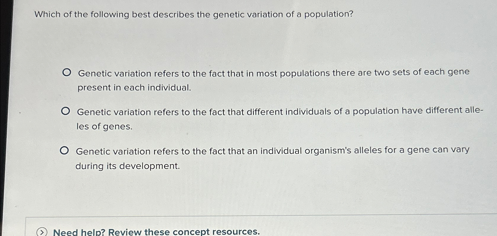 Solved Which of the following best describes the genetic | Chegg.com