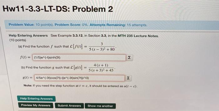 Solved Hw11-3.3-LT-DS: Problem 2 Problem Value: 10 point(s). | Chegg.com