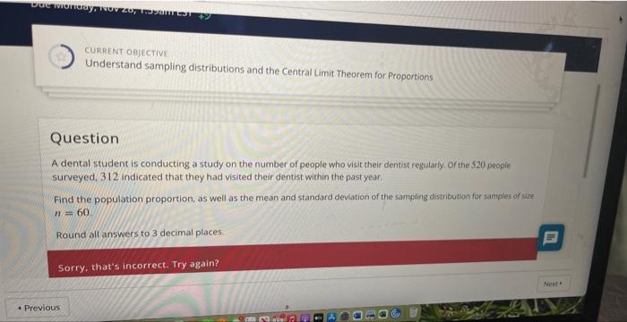 Solved CURRENT OBJECTIVE: Understand sampling distributions | Chegg.com