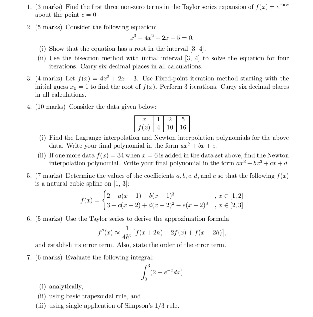 Solved (3 ﻿marks) ﻿Find the first three non-zero terms in | Chegg.com