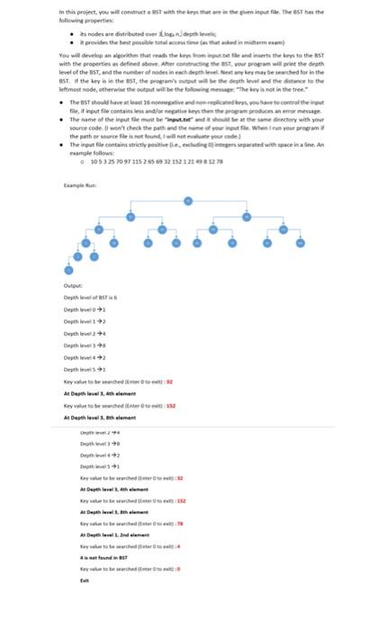 Write a c code, binary search tree and solve the | Chegg.com