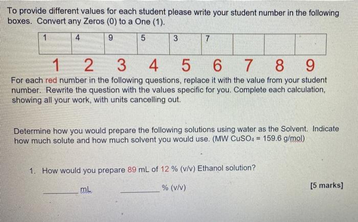 Solved To provide different values for each student please | Chegg.com