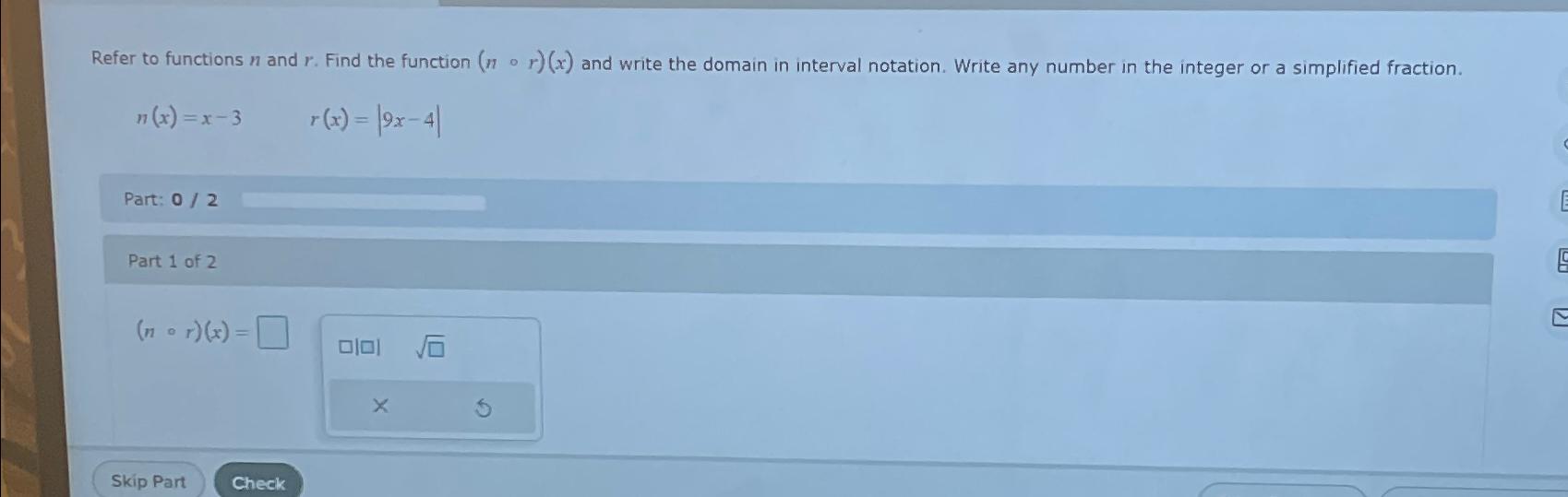 Solved Refer to functions n ﻿and r. ﻿Find the function | Chegg.com