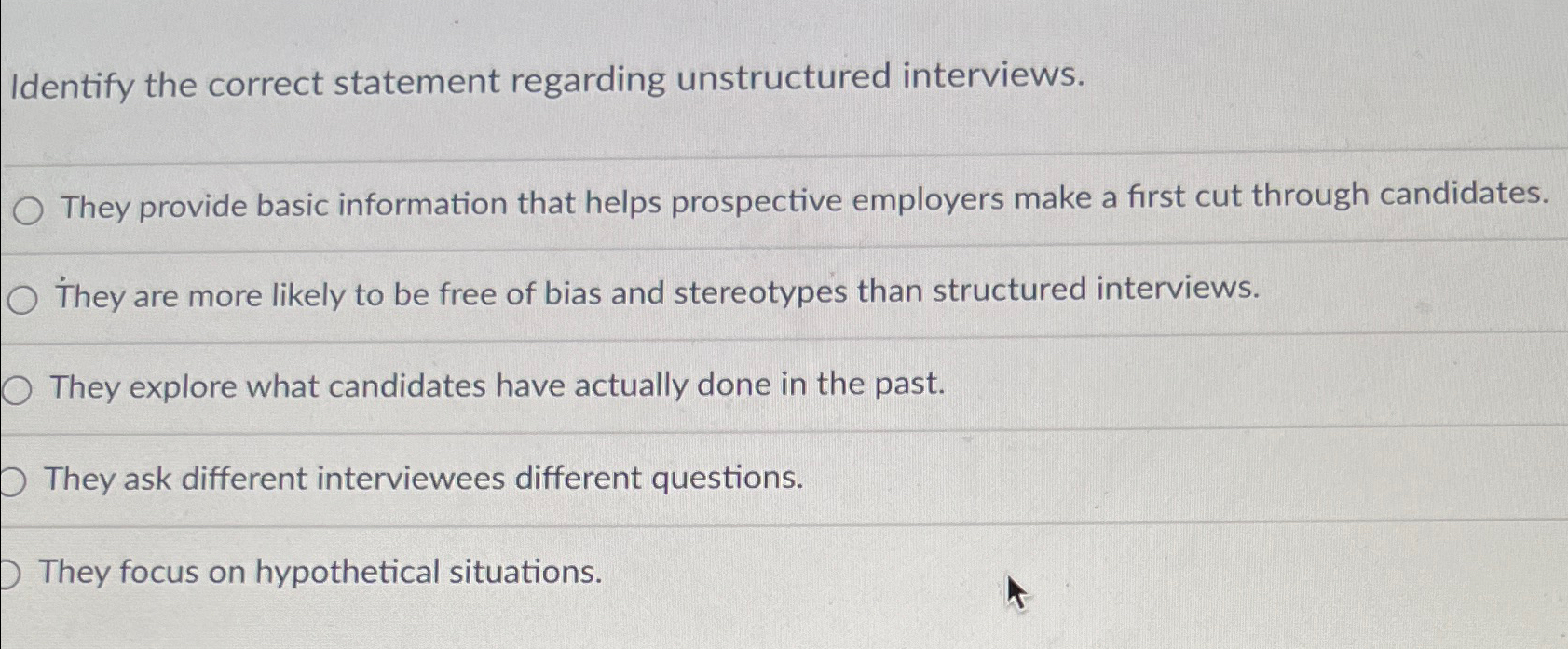 Solved Identify the correct statement regarding unstructured | Chegg.com