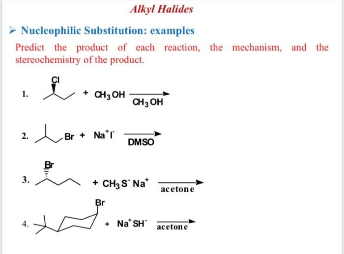 Solved Alkyl Halides Nucleophilic Substitution: examples | Chegg.com