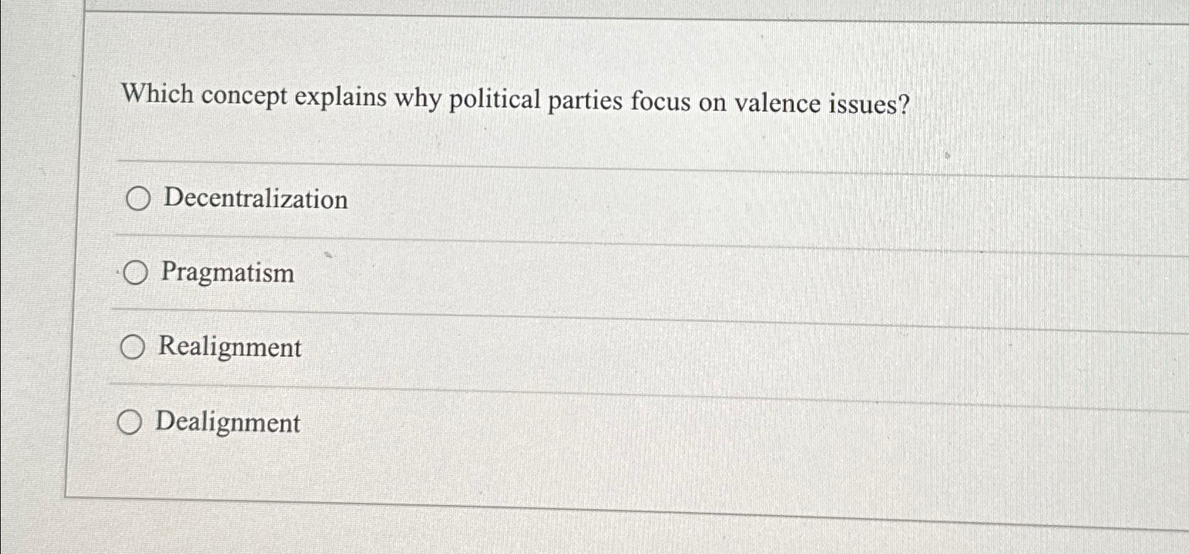 Solved Which concept explains why political parties focus on | Chegg.com