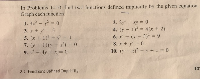 Solved In Problems 1-10, find two functions defined | Chegg.com