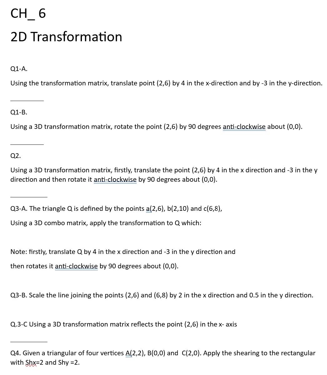 Solved CH-62D TransformationQ1-A.Using the transformation | Chegg.com