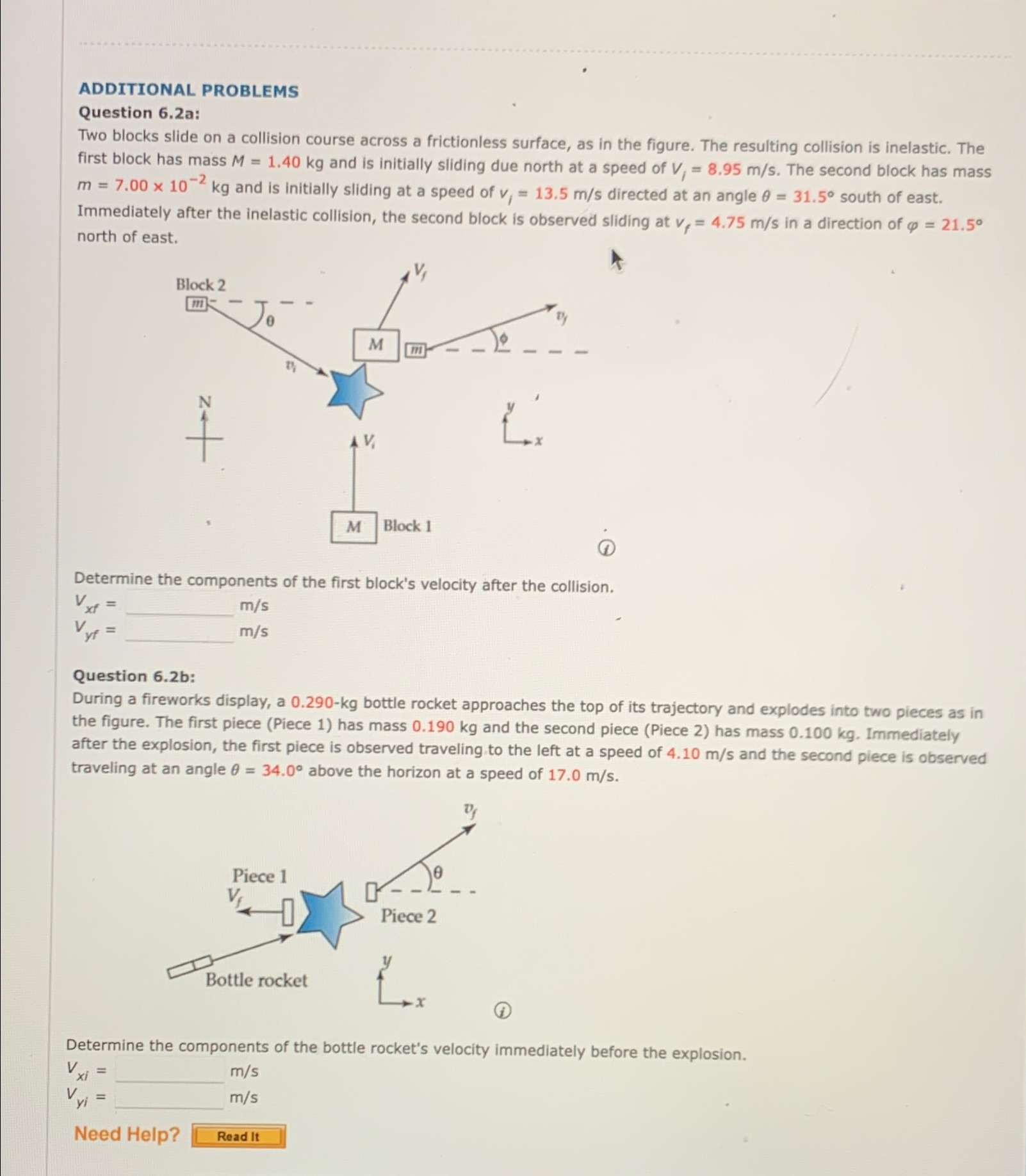 Solved ADDITIONAL PROBLEMSQuestion 6.2a:Two blocks slide on | Chegg.com