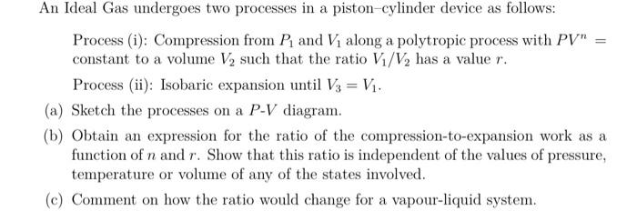 Solved An Ideal Gas undergoes two processes in a | Chegg.com
