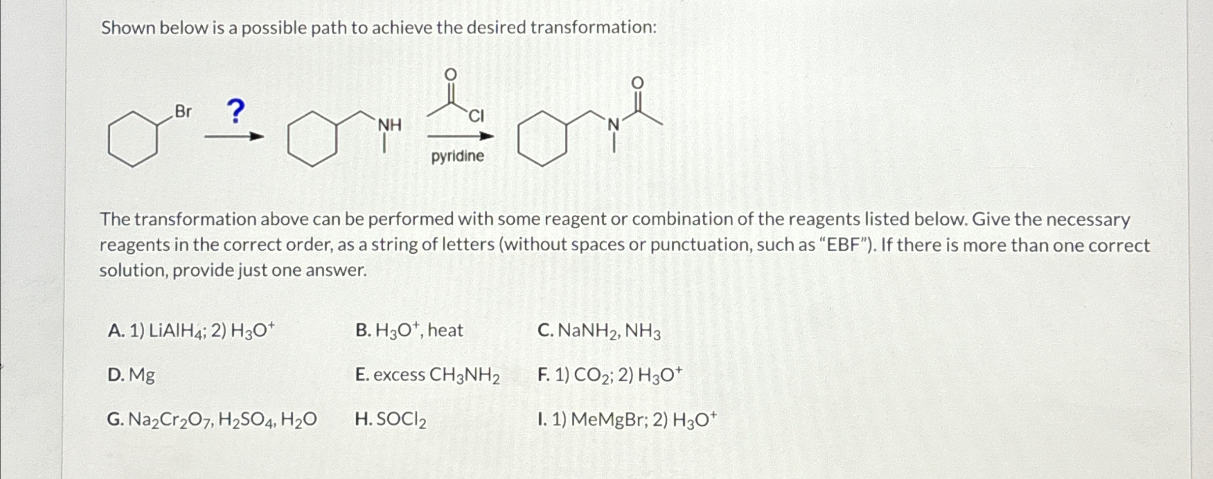 Solved Shown below is a possible path to achieve the desired | Chegg.com