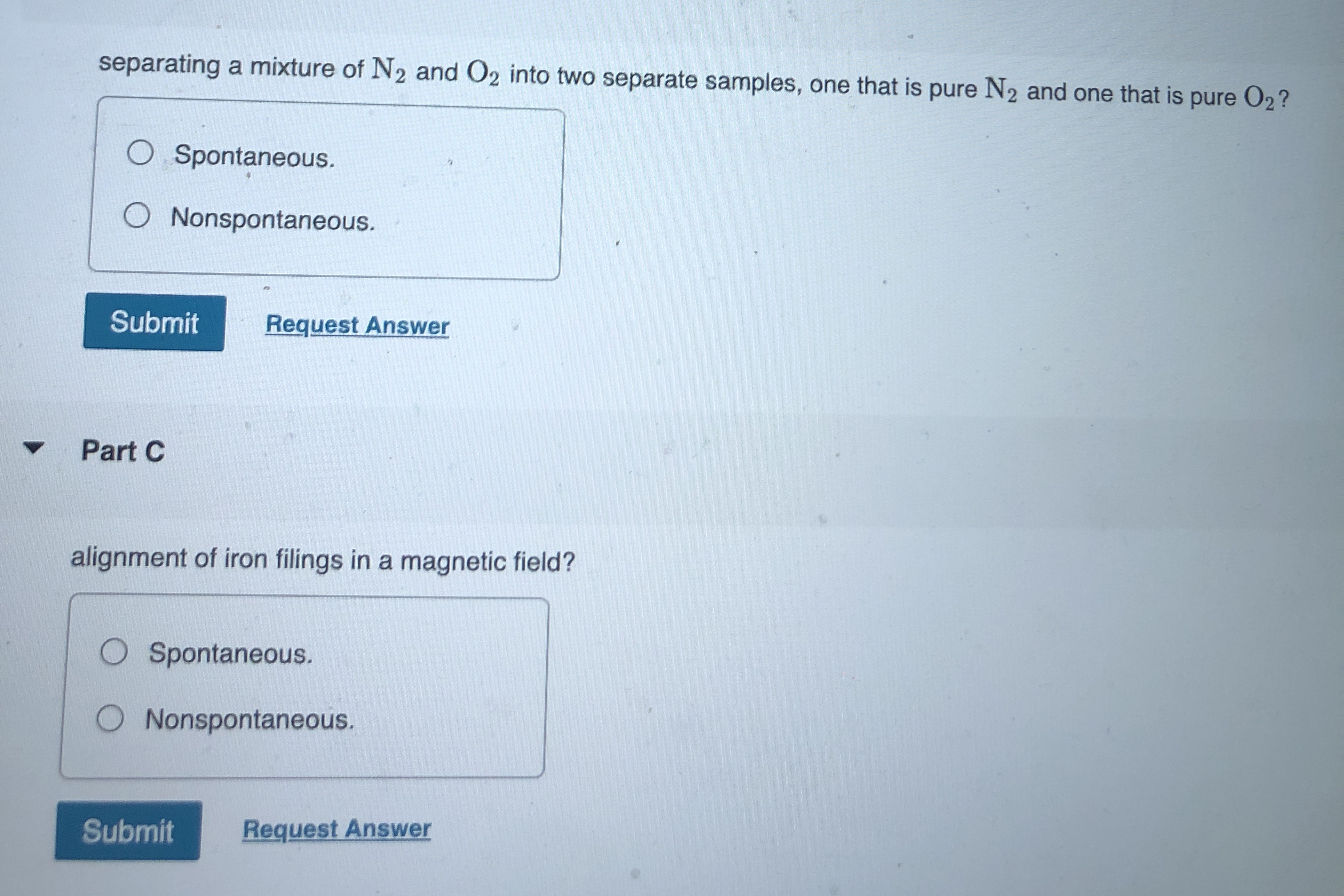Solved separating a mixture of N2 ﻿and O2 ﻿into two separate | Chegg.com