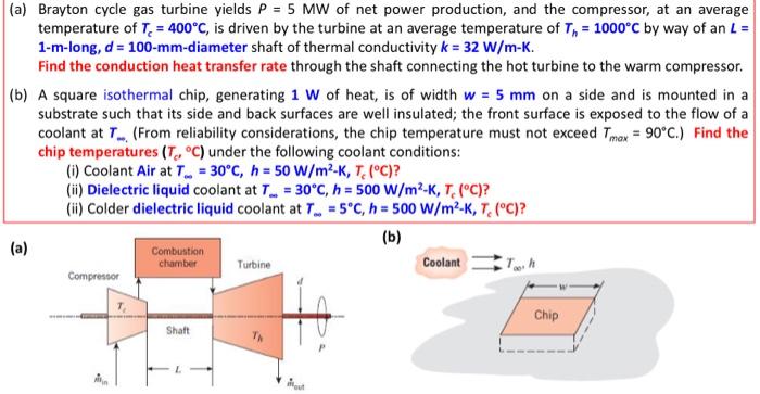 Solved (a) Brayton cycle gas turbine yields P=5MW of net | Chegg.com