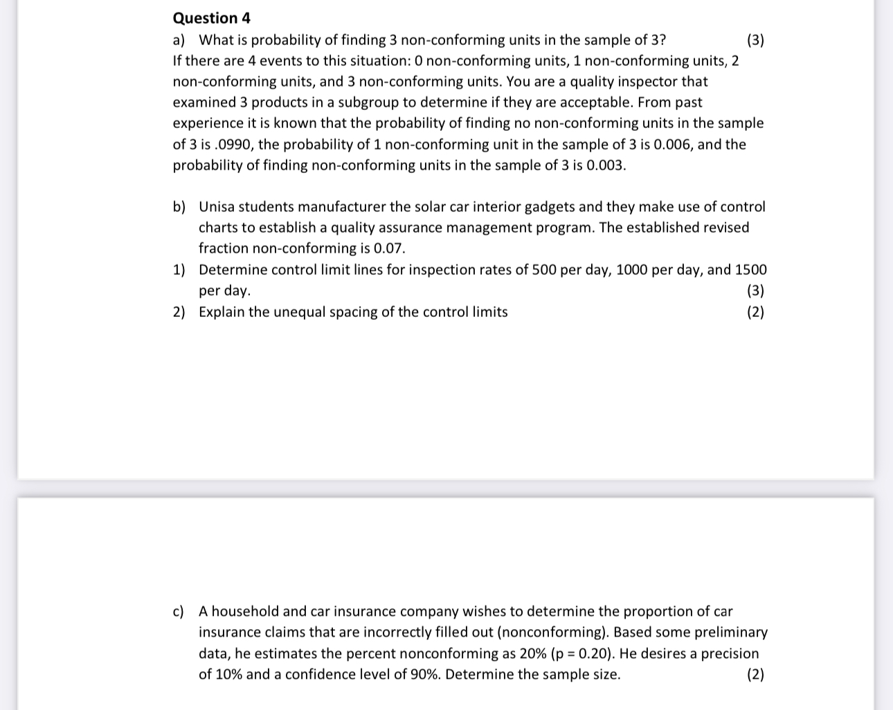 Solved Question 4a) ﻿What is probability of finding 3 | Chegg.com