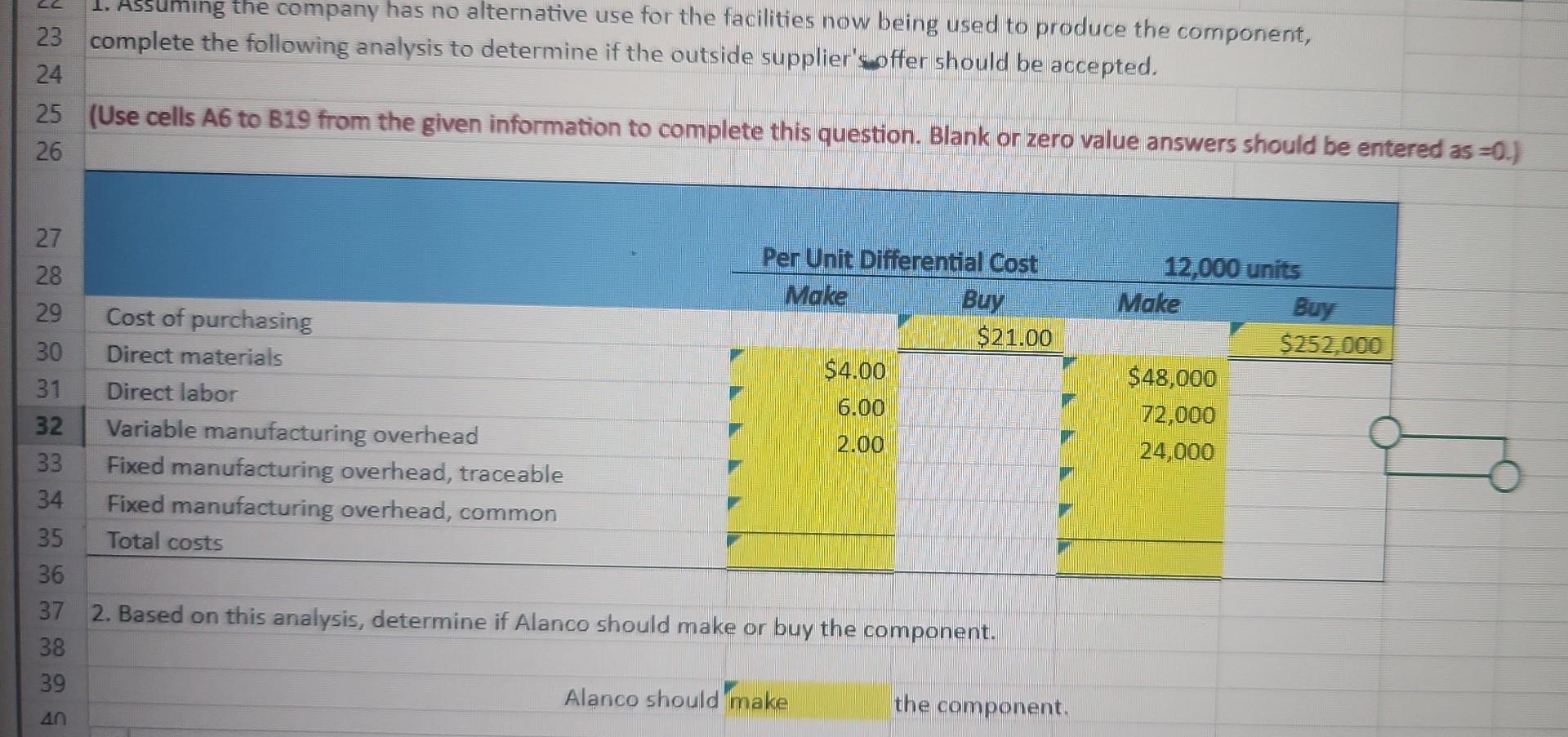 Solved Alanco, Inc. manufactures a variety of products and | Chegg.com