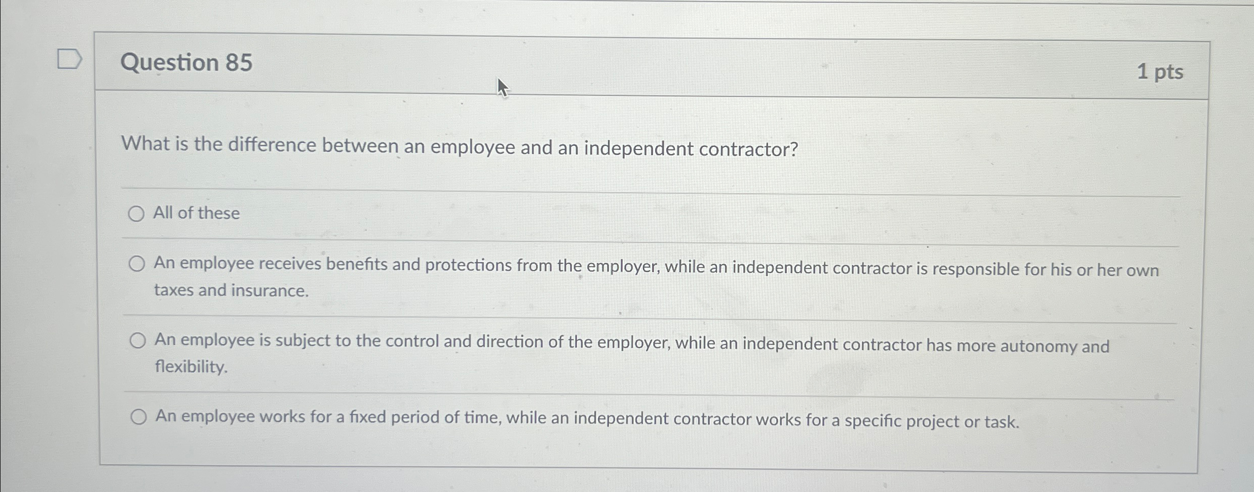 Solved Question 851 ﻿ptsWhat is the difference between an | Chegg.com