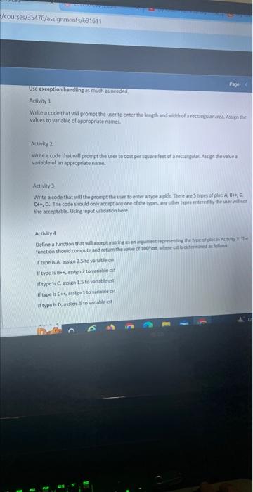 Solved ค̆ctivity 1 values to varisble of appropriate namei. | Chegg.com