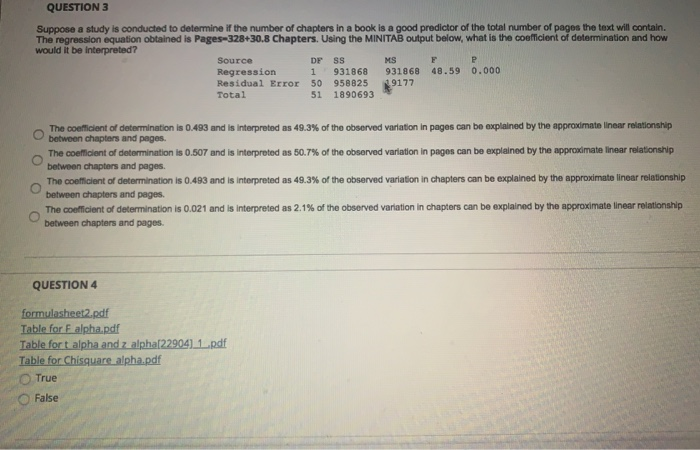 Solved QUESTION 1 For a multiple regression model, the | Chegg.com