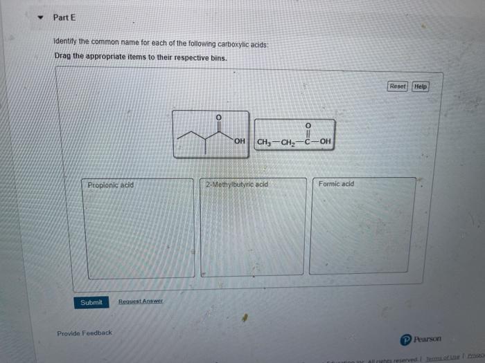 Solved Part E Identify the common name for each of the | Chegg.com