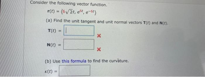 Solved Consider the following vector function. | Chegg.com