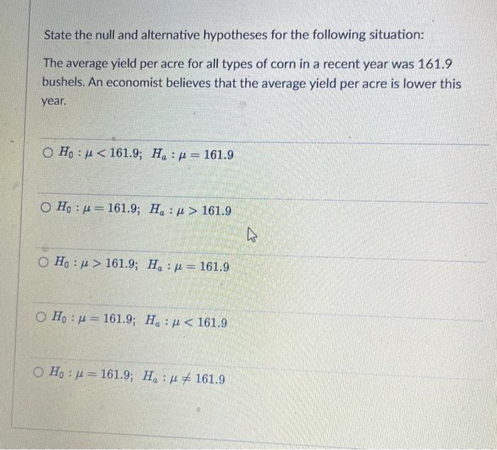 Solved State the null and alternative hypotheses for the | Chegg.com