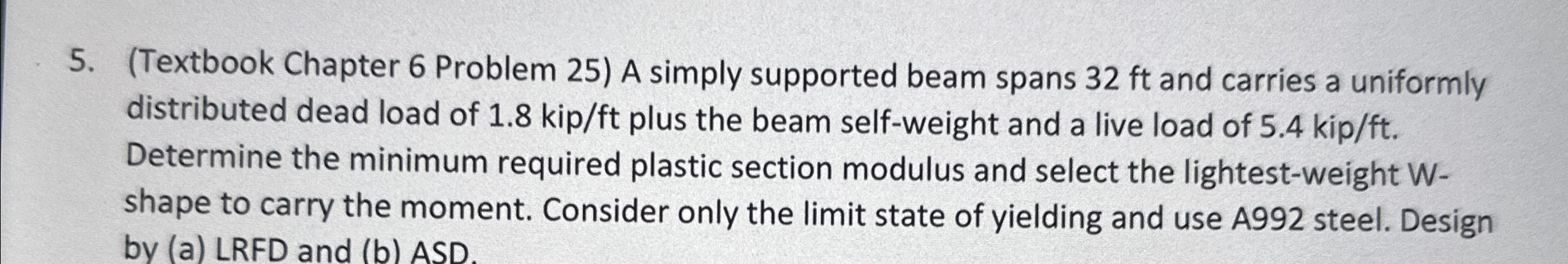 Solved (Textbook Chapter 6 ﻿Problem 25) ﻿A simply supported | Chegg.com