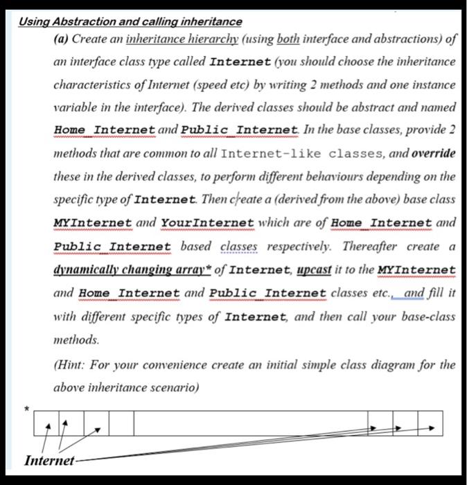 Solved Using Abstraction and calling inheritance (a) Create | Chegg.com