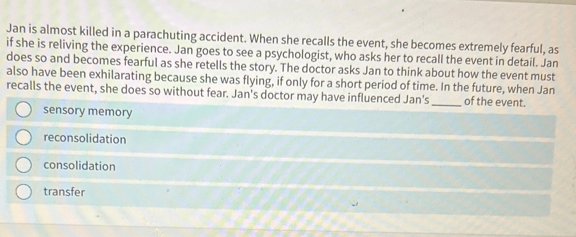 Solved Jan is almost killed in a parachuting accident. When | Chegg.com