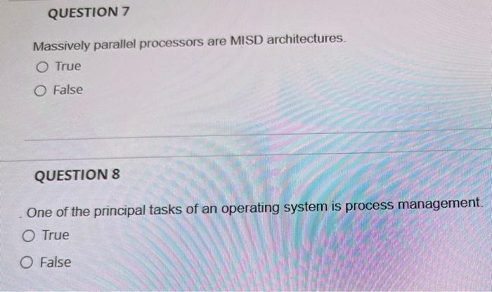 Solved Massively parallel processors are MISD architectures. | Chegg.com
