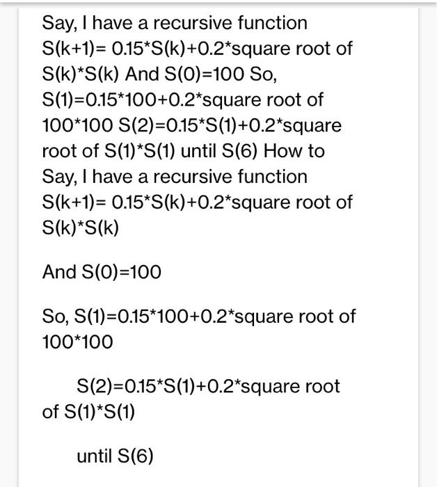 Solved How To Plot This Recursive Function In Either Matlab