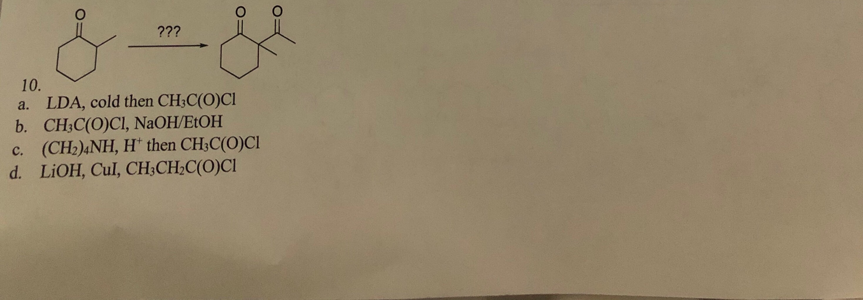 Solved a. ﻿LDA, cold then | Chegg.com