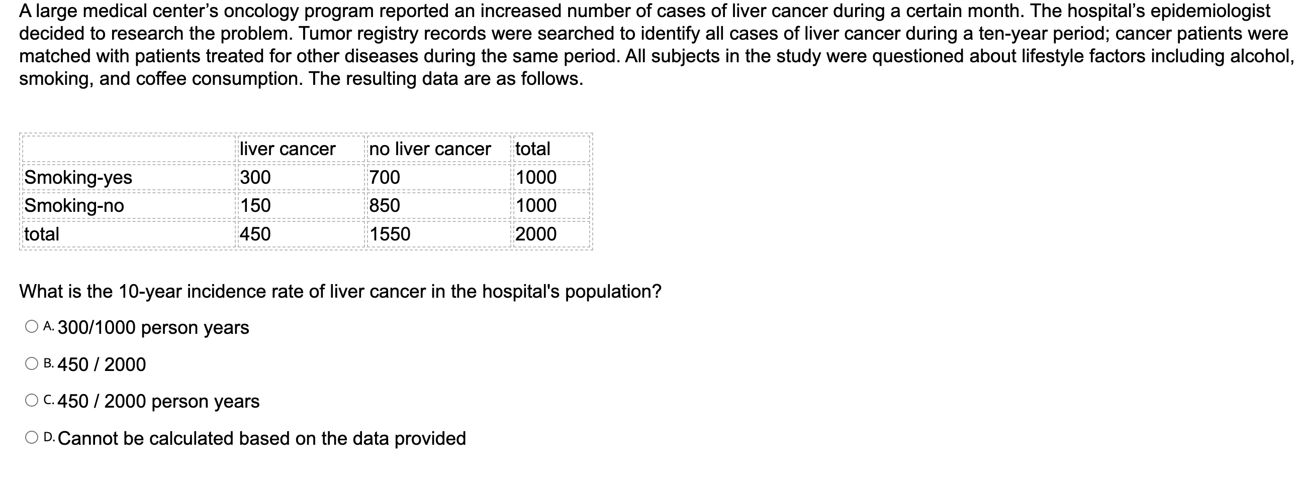 Solved A large medical center's oncology program reported an | Chegg.com