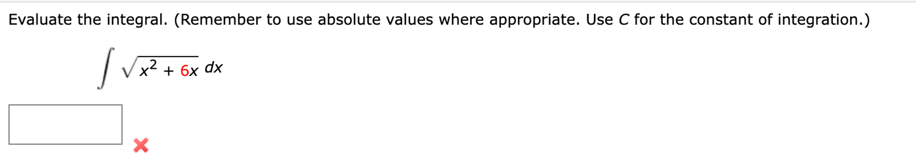 Solved Evaluate the integral. (Remember to use absolute | Chegg.com