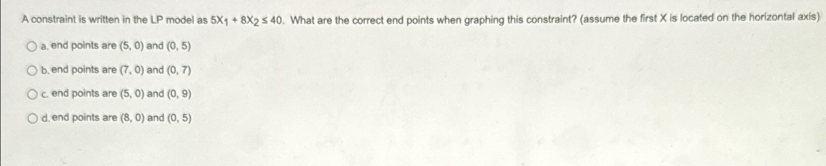 Solved A constraint is written in the LP model as | Chegg.com