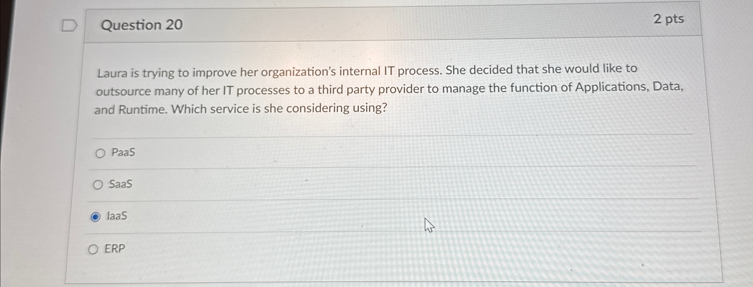 Solved Question 202 ﻿ptsLaura is trying to improve her | Chegg.com