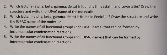 Solved 2. Which lactone (alpha, beta, gamma, delta) is found | Chegg.com